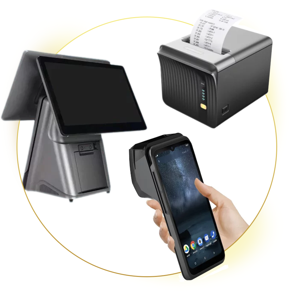 ฮาร์ดแวร์สำหรับ POS PC เครื่องพิมพ์ ตัวสแกนบาร์โค๊ด